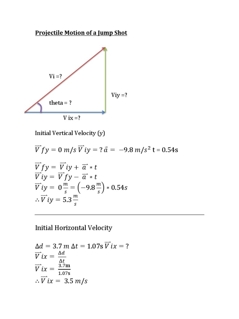 Projectile Motion of A Jump Shot | PDF | Force | Mechanics