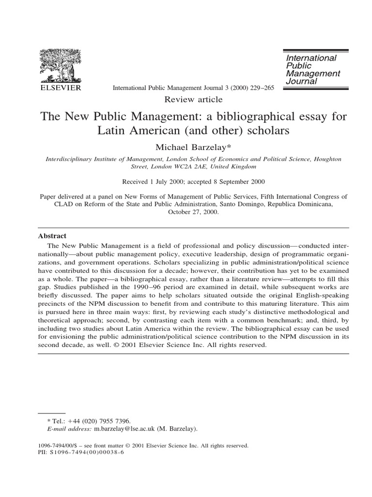 Michael Barzelay IPMJ Paper | PDF | Argumentation Theory | Public ...