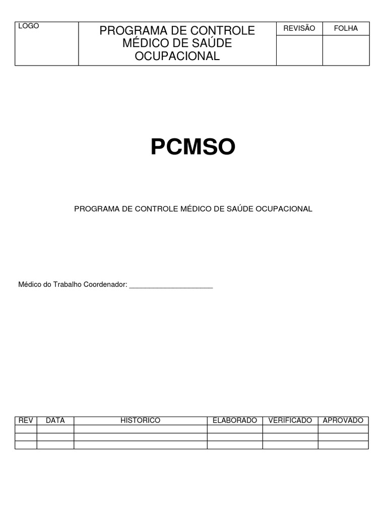 Modelo Pcmso | PDF | Terapia ocupacional | Enfermagem