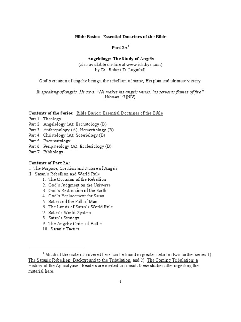 Angelology: The Study of Angels: Part 2A of Bible Basics: Essential ...