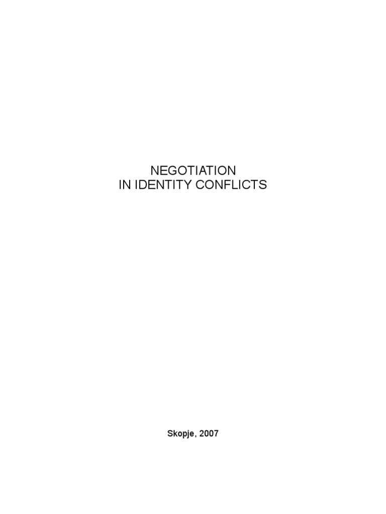 Negotiation in Identity Conflicts | PDF | Identity (Social Science ...
