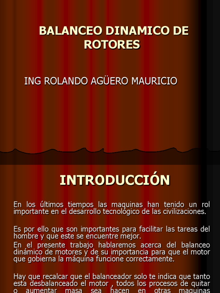 Balanceo Dinámico de Motores y Rotores | PDF | Motor eléctrico | Máquinas