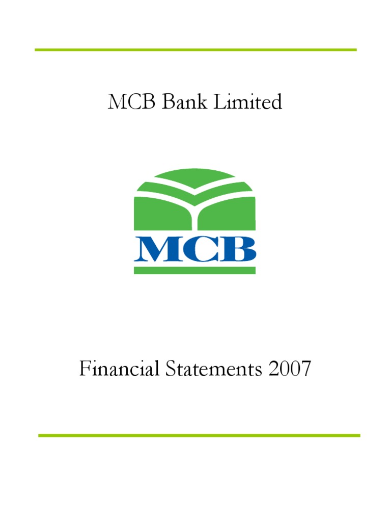 MCB - Standlaone Accounts 2007 | PDF | Deferred Tax | International ...