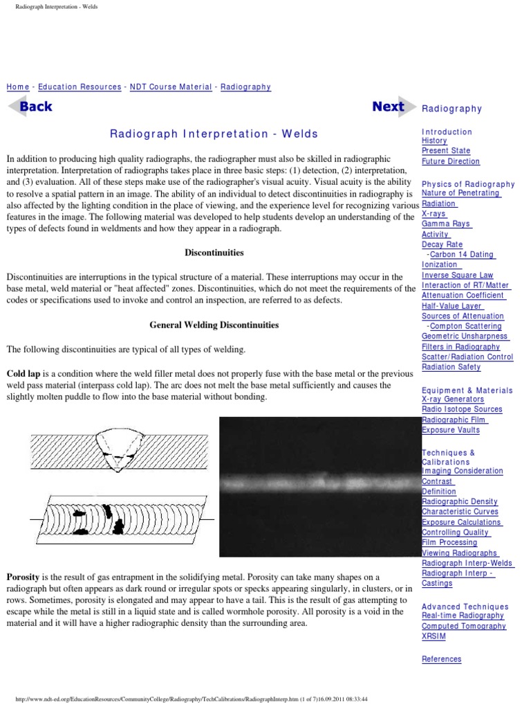 Radiograph Interpretation - Welds | Welding | Radiography