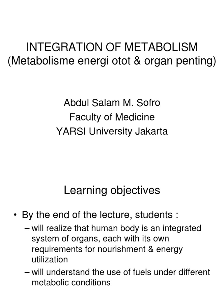 Integration of Metabolism | PDF | Metabolic Pathway | Metabolism
