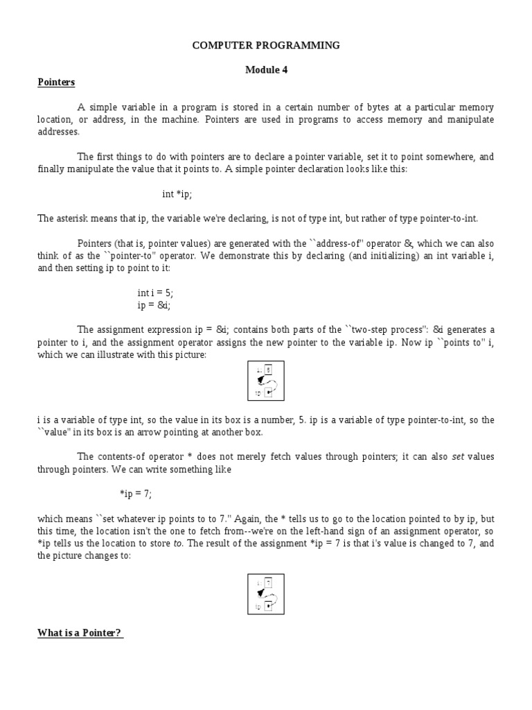 Computer Programming Pointers Pdf Pointer Computer Programming Data Type