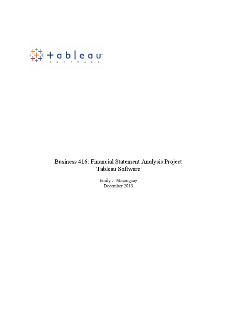 Tableau Software: Financial Statement Analysis | PDF | Income Statement ...