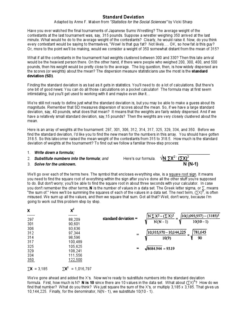 Standard Deviation | PDF | Percentile | Standard Deviation