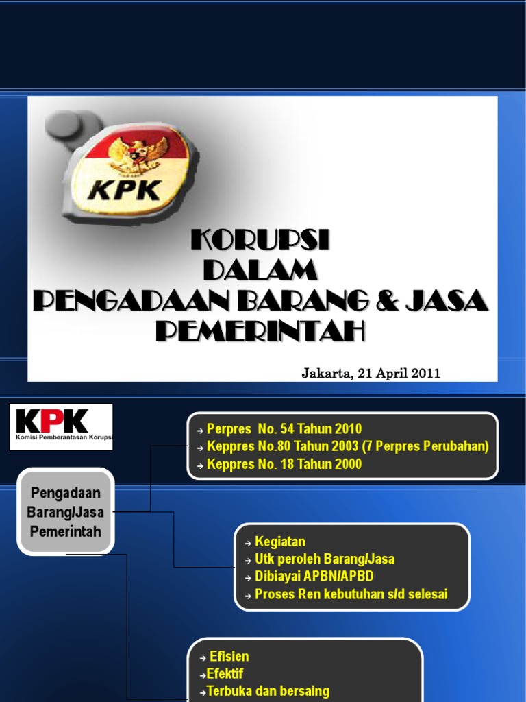 Korupsi Pengadaan Barang Dan Jasa | PDF
