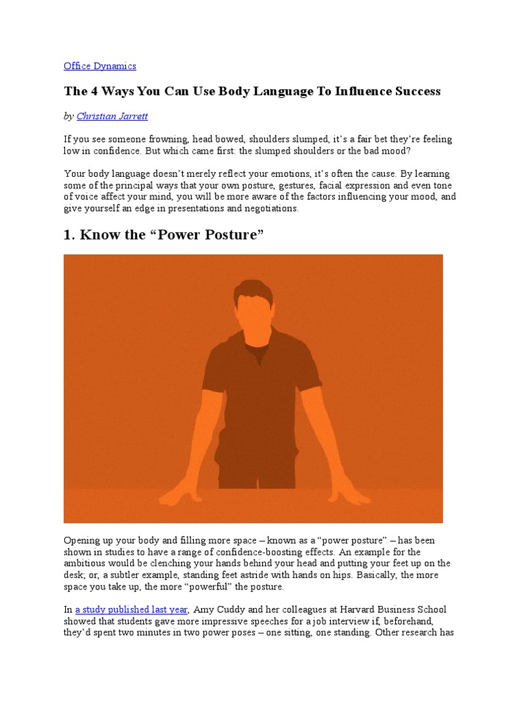 Know The "Power Posture": The 4 Ways You Can Use Body Language To ...