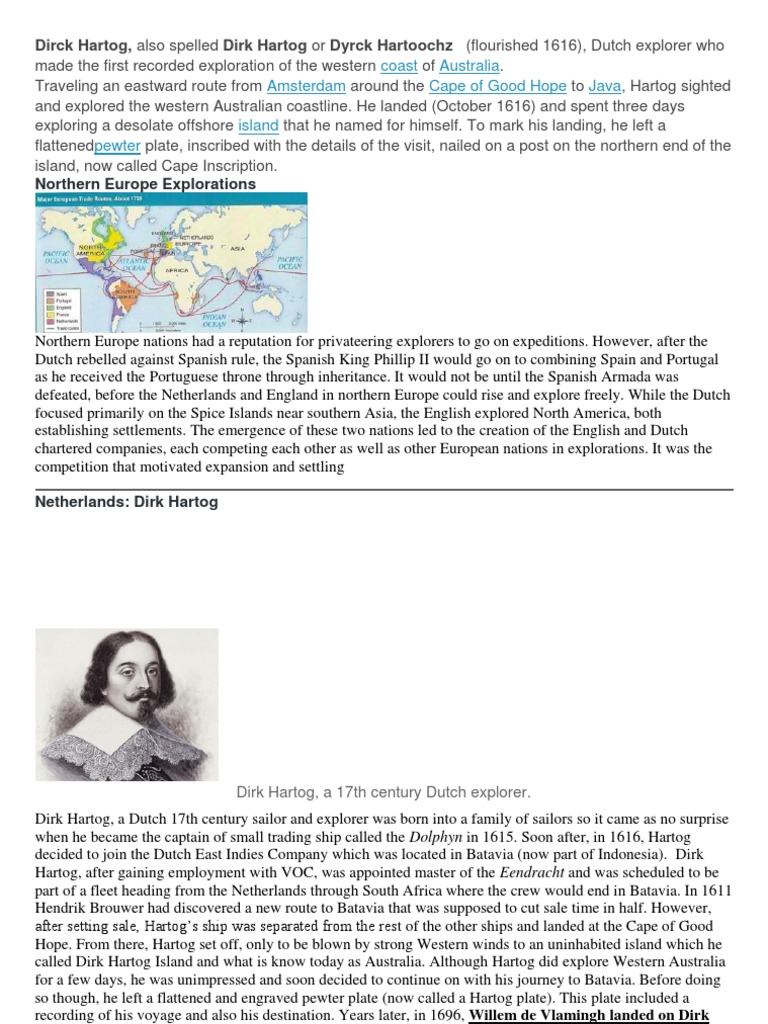 Dirck Hartog | PDF | Exploration | Age Of Sail