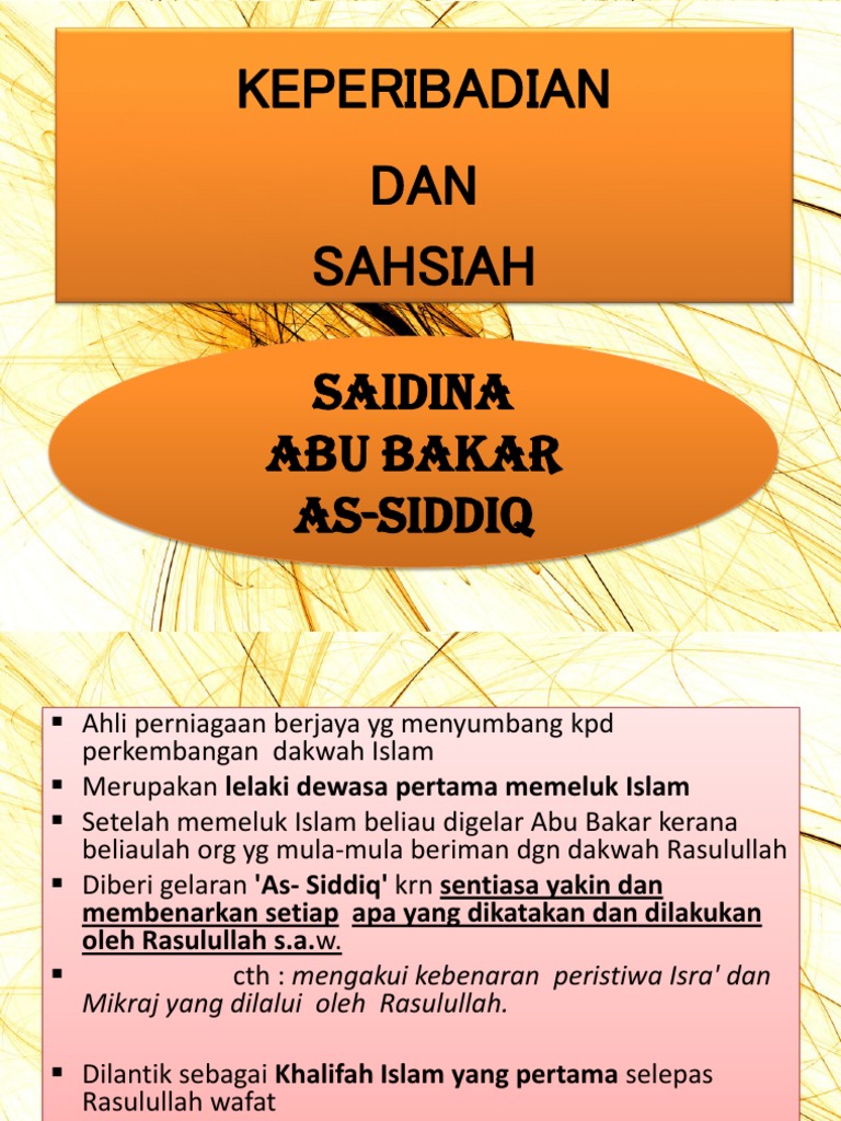 Analisa Keperibadian Saidina Abu Bakar Dan Saidina Umar | PDF