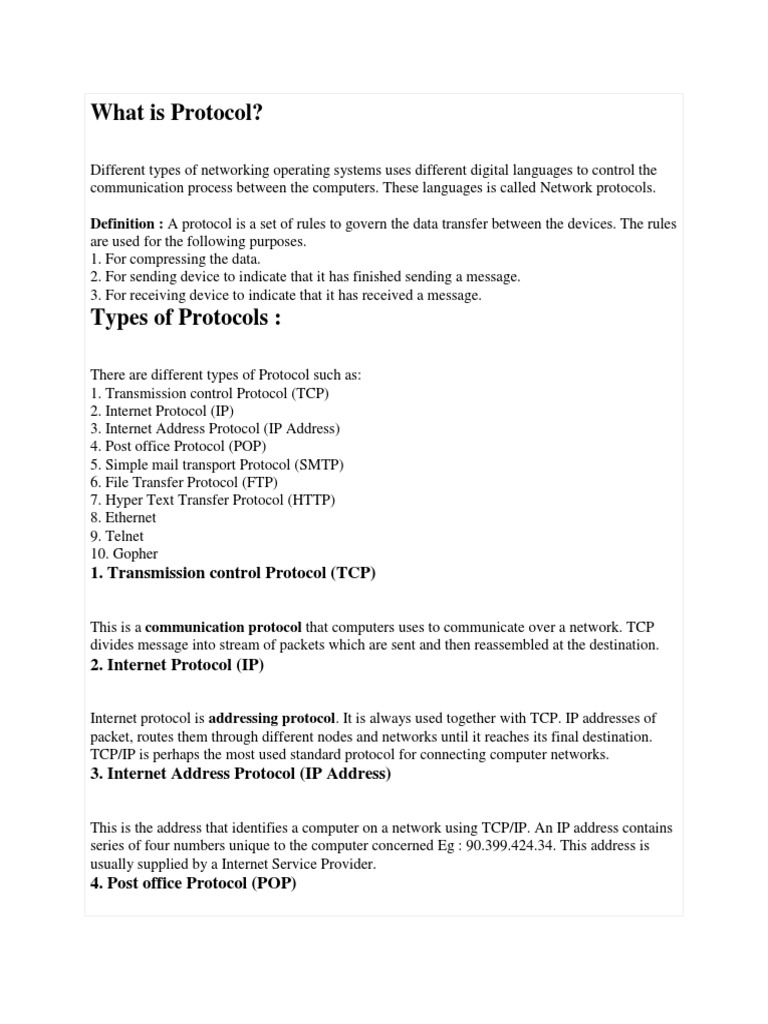 What Is Protocol | Download Free PDF | Communications Protocols ...