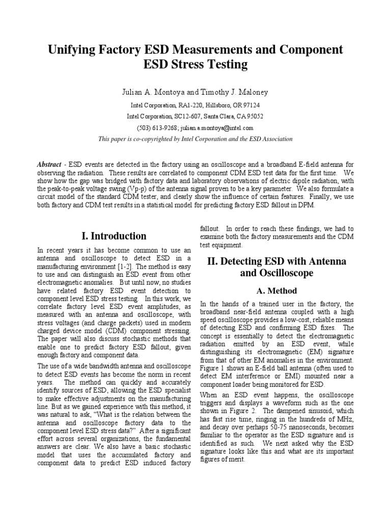 ESD An Article About ESD Detection | PDF | Electromagnetic Radiation ...