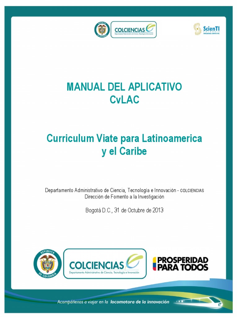 Manual CvLAC | PDF | Estética | Ciencia y Tecnología