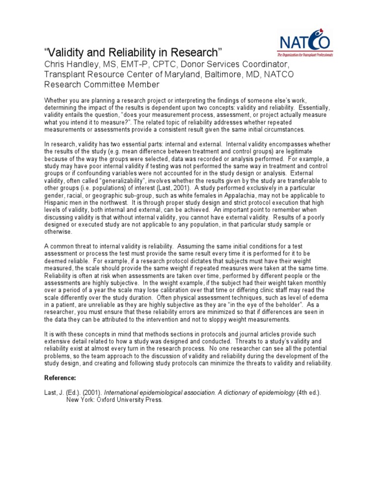 Validity-Reliability Research Article | PDF | Validity (Statistics) | Tests