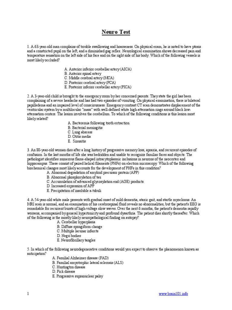 Neuro Test | PDF