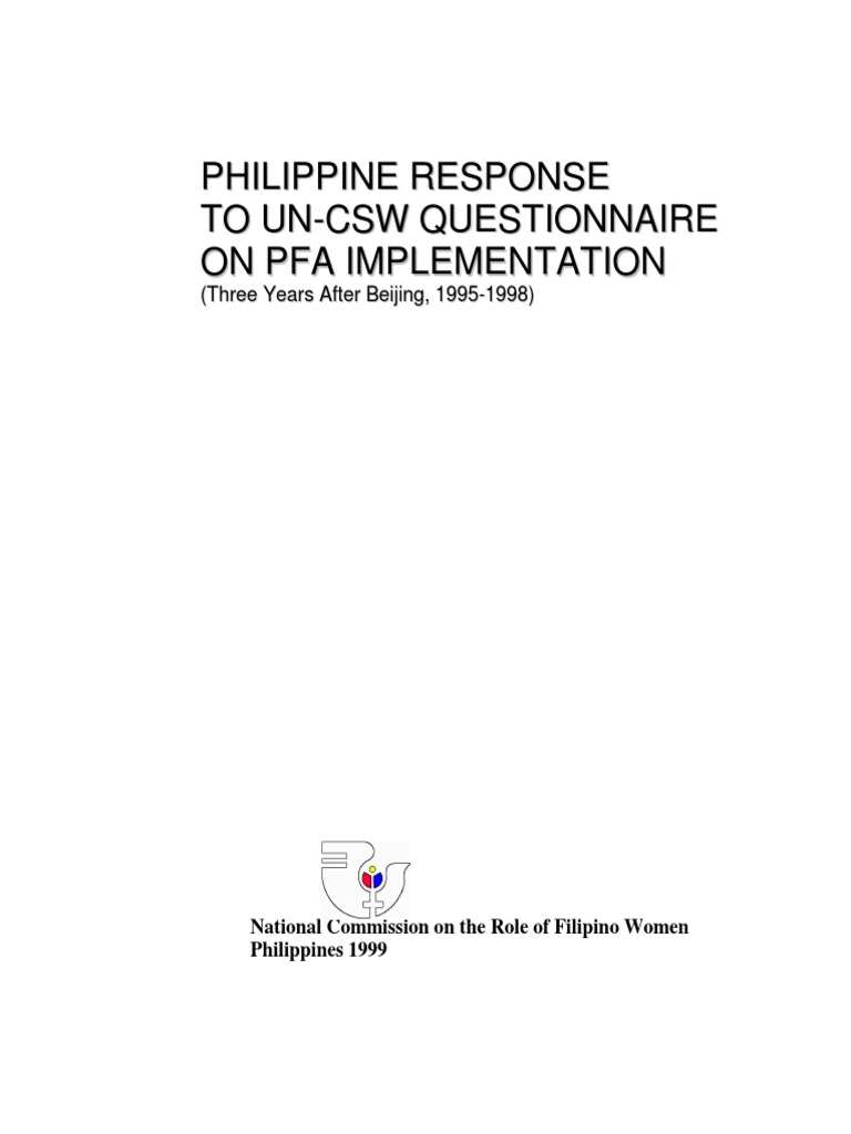 Questionnaire On Women Watch | PDF | Gender Equality | Gender Studies