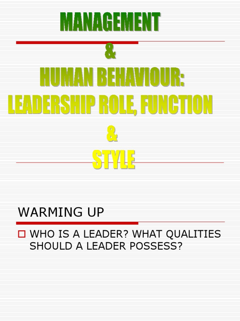 Leadership Qualities | PDF | Attitude (Psychology) | Leadership