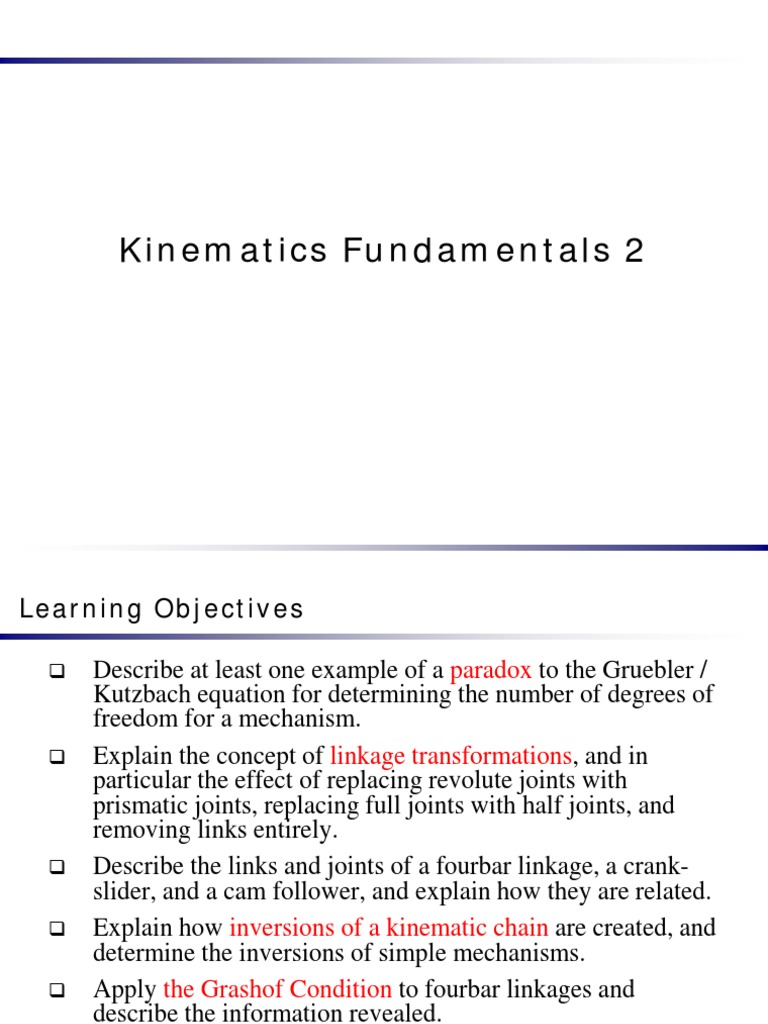 Chapter2 Kinematics Fundamentals2 | PDF | Machine (Mechanical ...