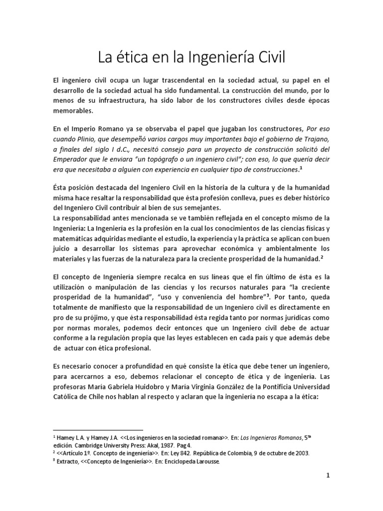 Ética en Ingeniería Civil: Responsabilidad y Moral | PDF | Moralidad | Ingeniero civil