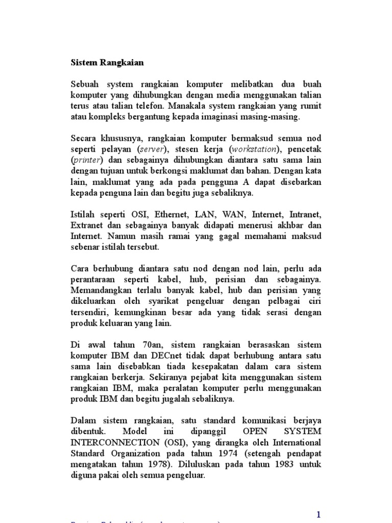 Sistem Rangkaian | PDF