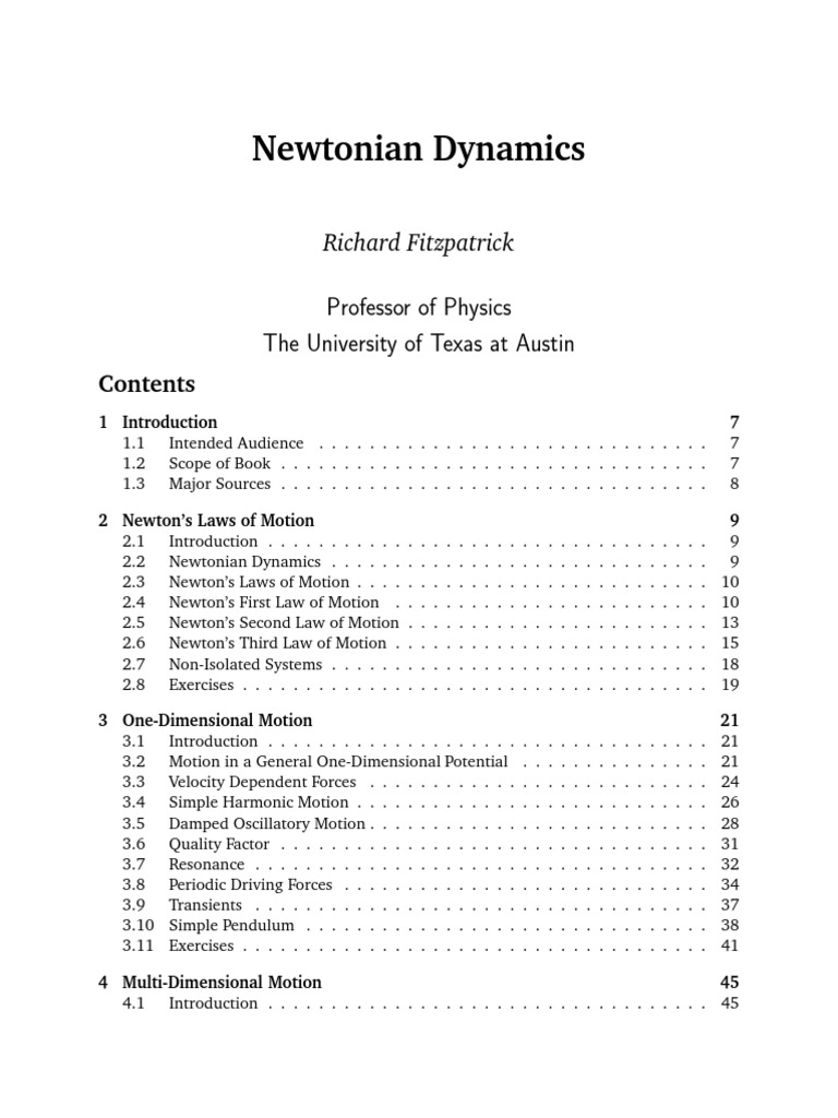 Comprehensive Guide to Newtonian Dynamics | PDF | Force | Classical ...