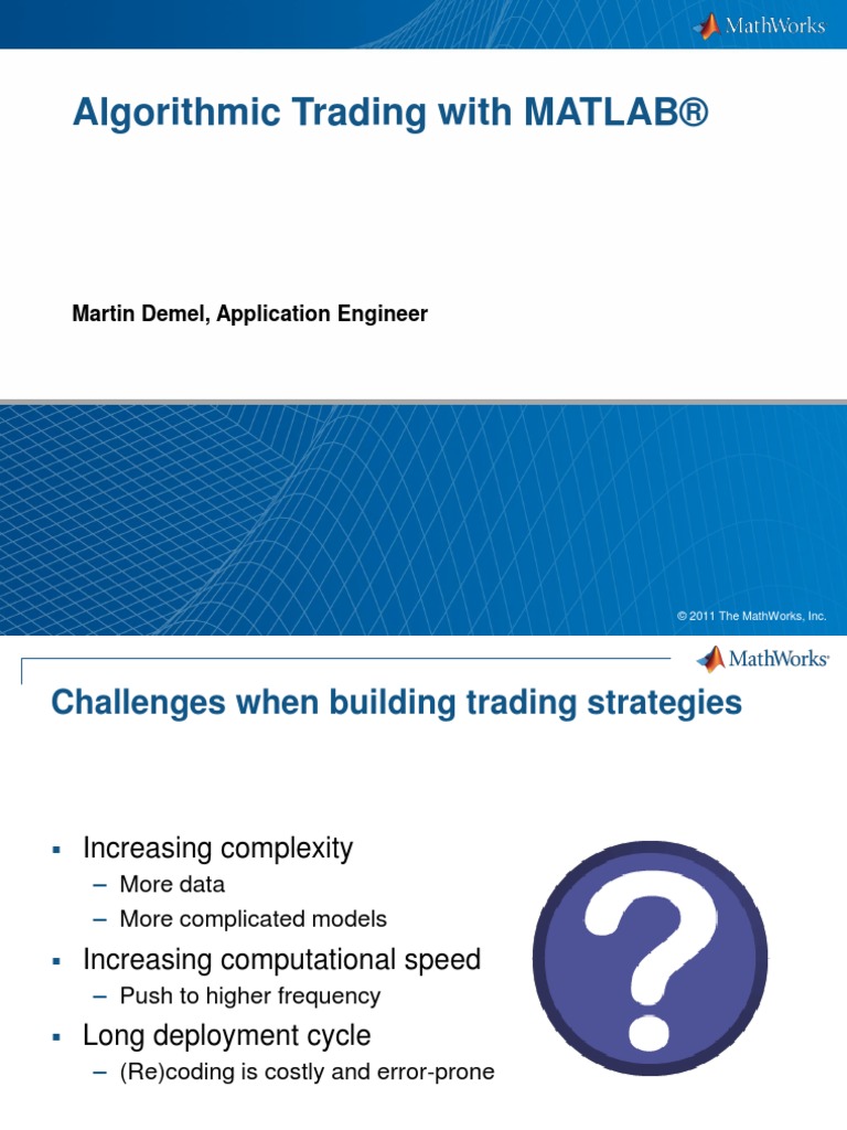 Algorithmic Trading With MATLAB | PDF | Matlab | Algorithmic Trading