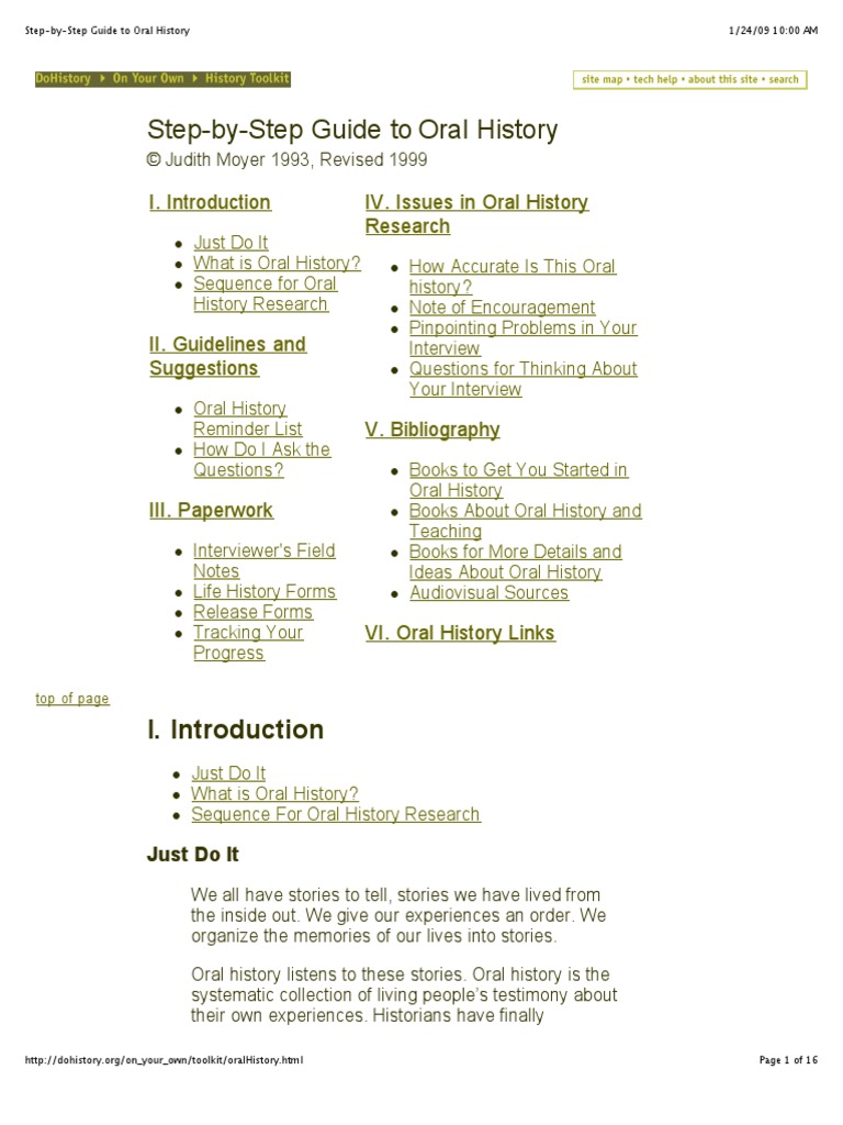 Step-By-Step Guide To Oral History | PDF | Oral History | Interview