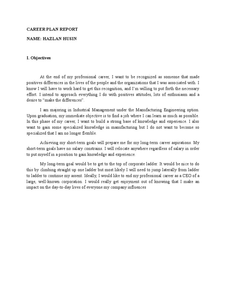 Career Plan Report Download Free Pdf Strategic Management Supply