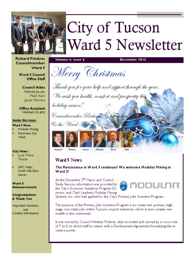 Ward 5 December 2013 Newsletter | PDF | Driving Under The Influence ...