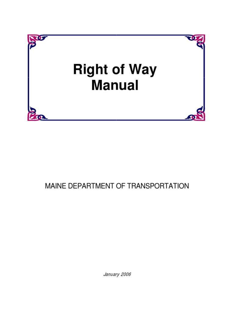 Maine Dot Right Of Way Manual Pdf Just Compensation Eminent Domain