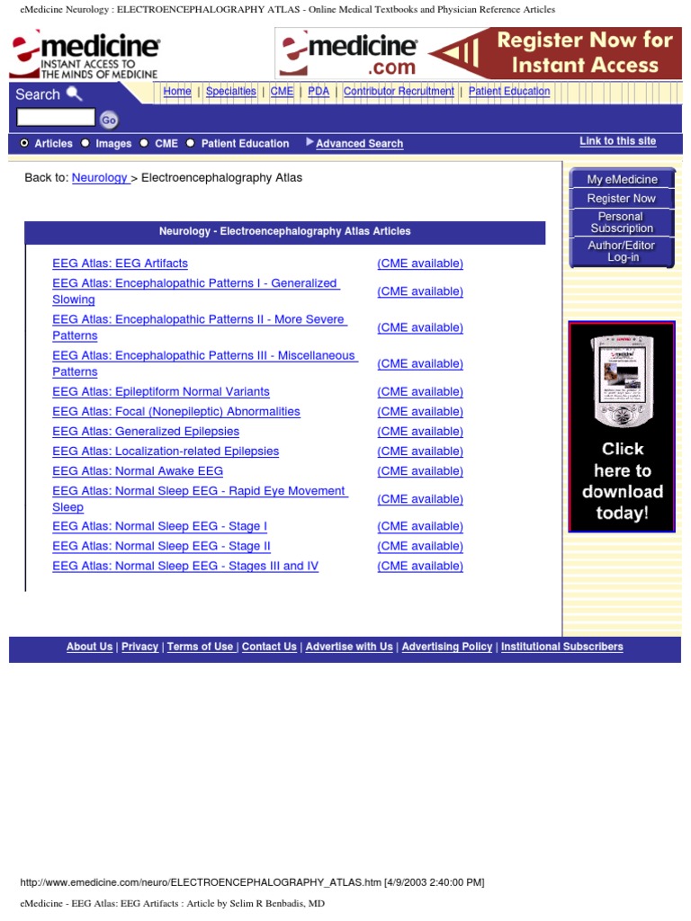 Eeg Atlas Emedicine | PDF | Electroencephalography | Electrocardiography