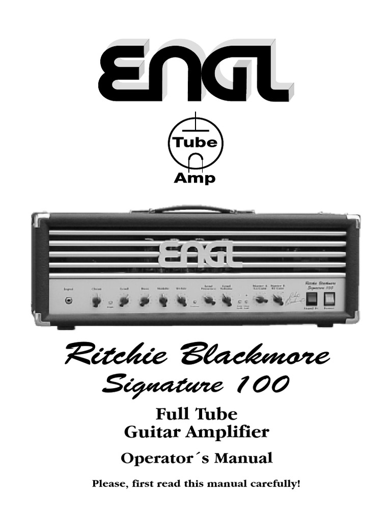 Ritchie Blackmore Signature 100 Manual | PDF | Equalization (Audio ...