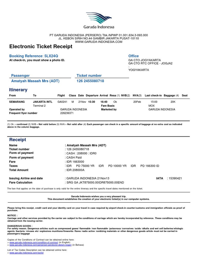 Your Electronic Ticket Receipt | PDF | Ticket (Admission) | Receipt