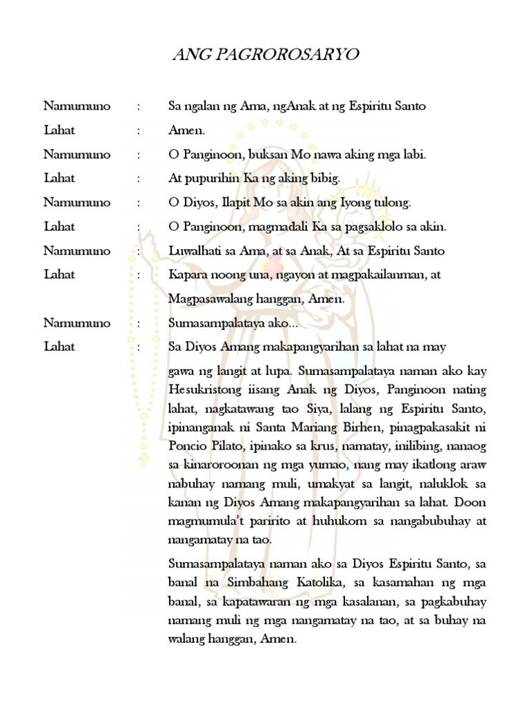 Ang Pagrorosaryo | PDF
