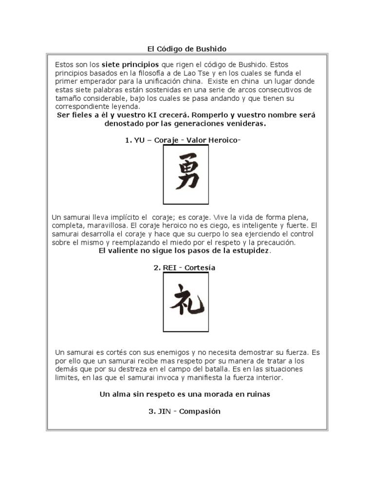 El Código de Bushido | PDF | Bushido | Guerreros japoneses