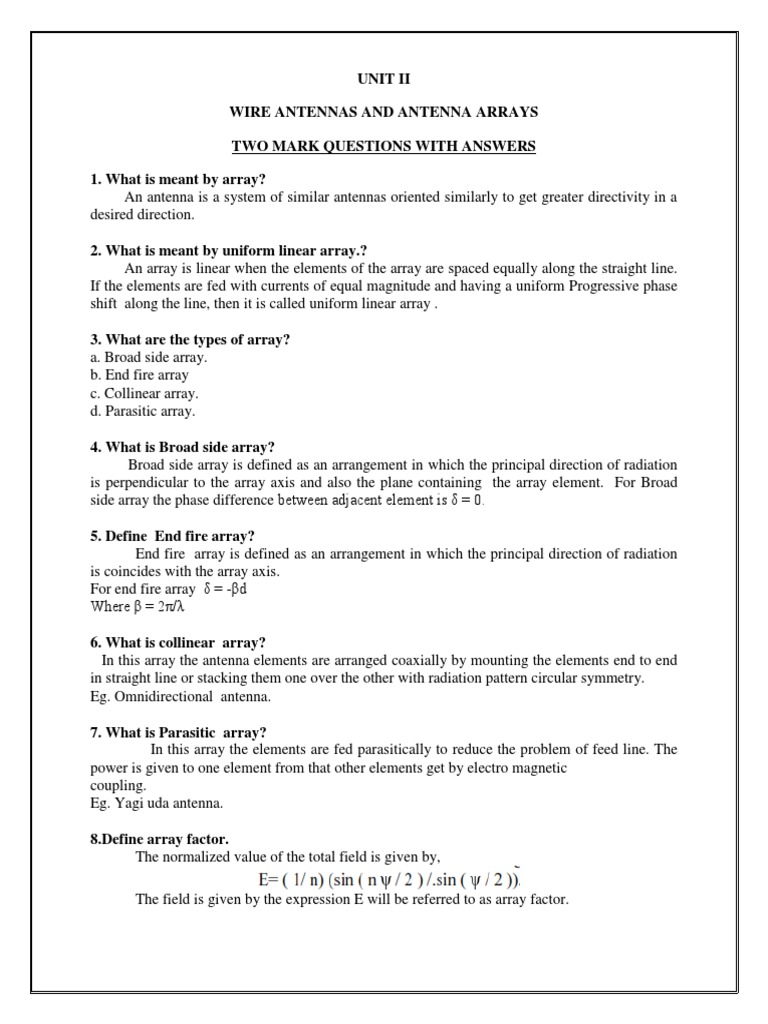 Antenna and Wave Propagation | Download Free PDF | Antenna (Radio) | Matrix (Mathematics)