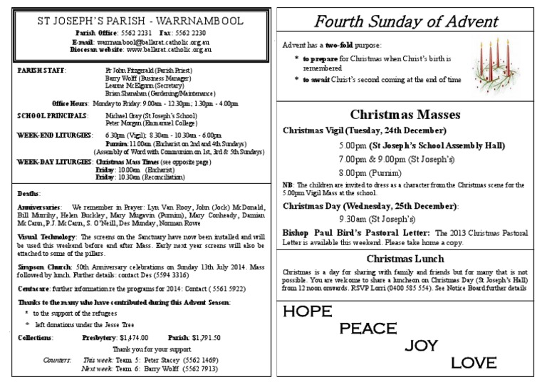 4th Sunday of Advent | PDF | Mass (Liturgy) | Advent