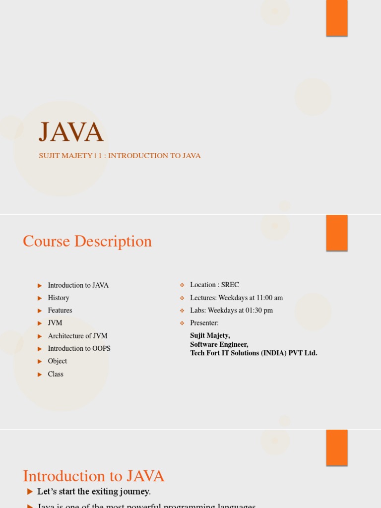 Introduction To Java | PDF | Java Virtual Machine | Java (Programming Language)