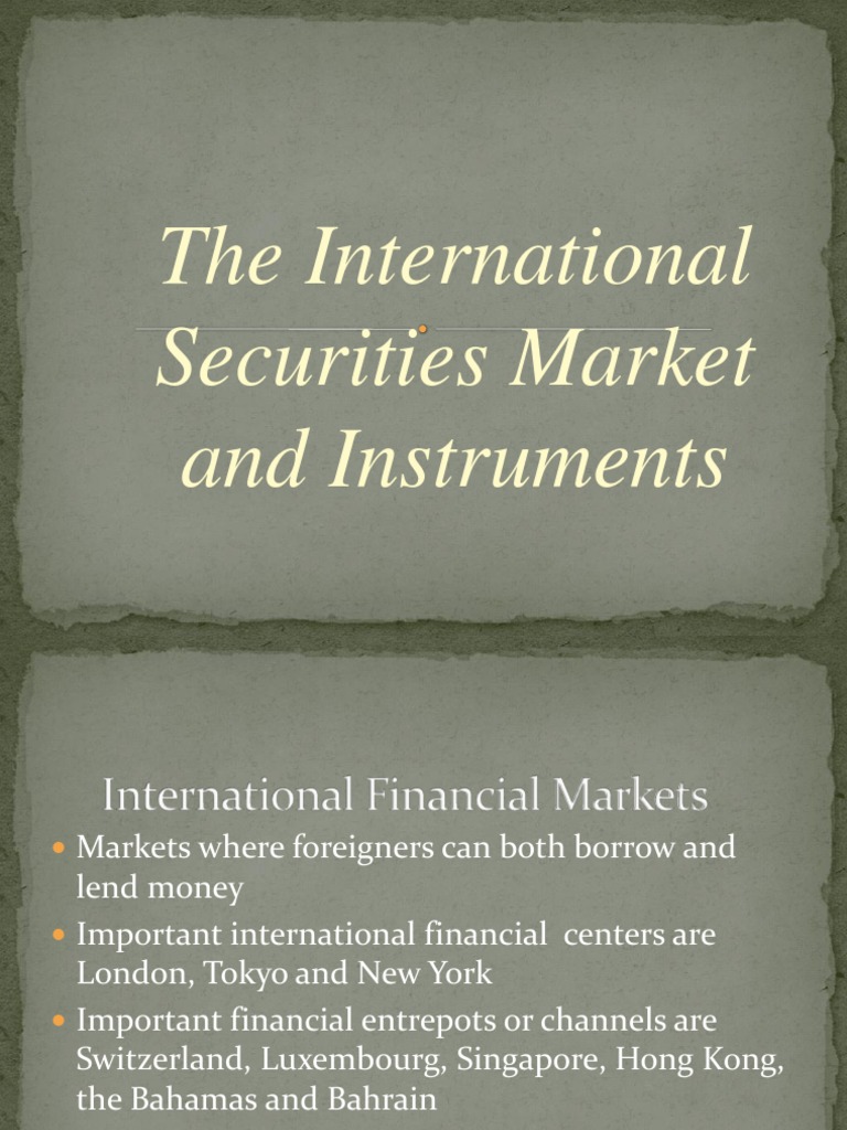 International Securities Market and Instrument | PDF | Bonds (Finance ...