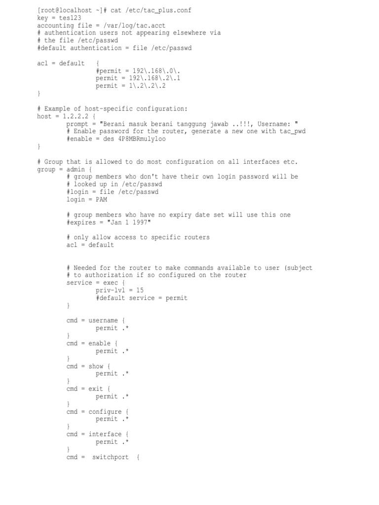 Tac Plus Config | PDF | Computer Access Control | Software