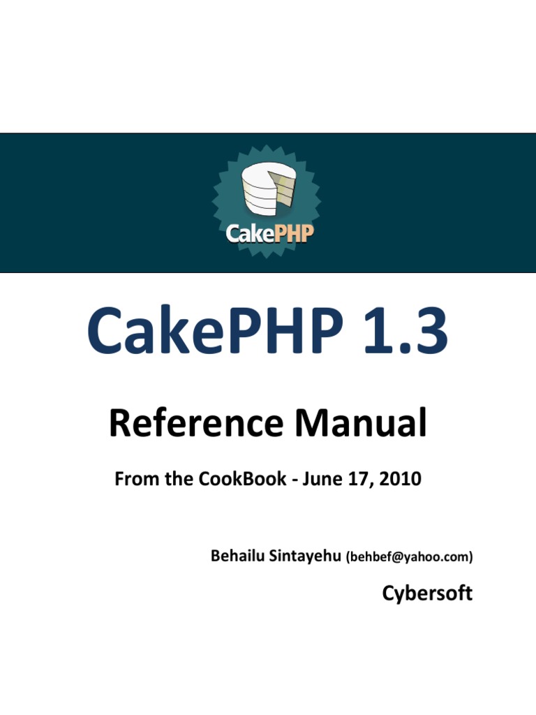 Customized Cakephp Manual By Behailu Sintayehu Pdf Modelviewcontroller Php 