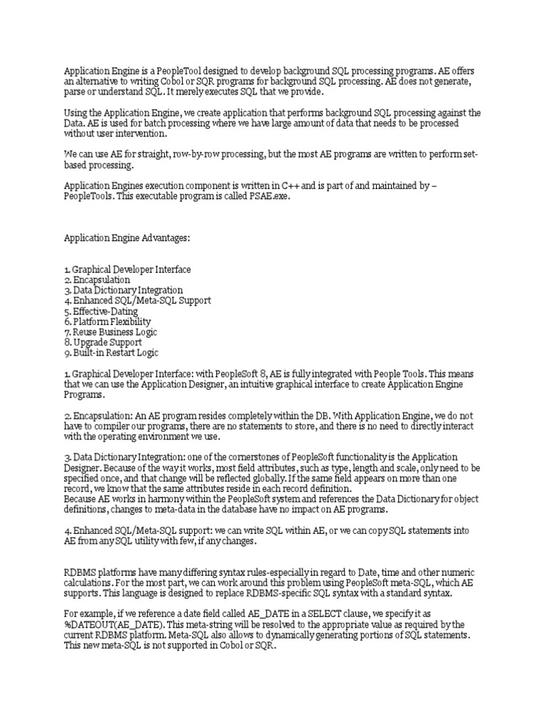 Application Engine11 | PDF | Control Flow | Sql