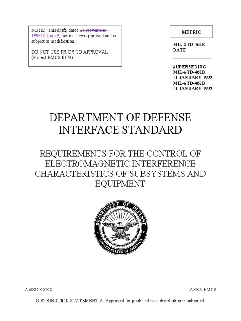 MIL-STD-461E: EMI Control Standards | PDF | Electromagnetic ...
