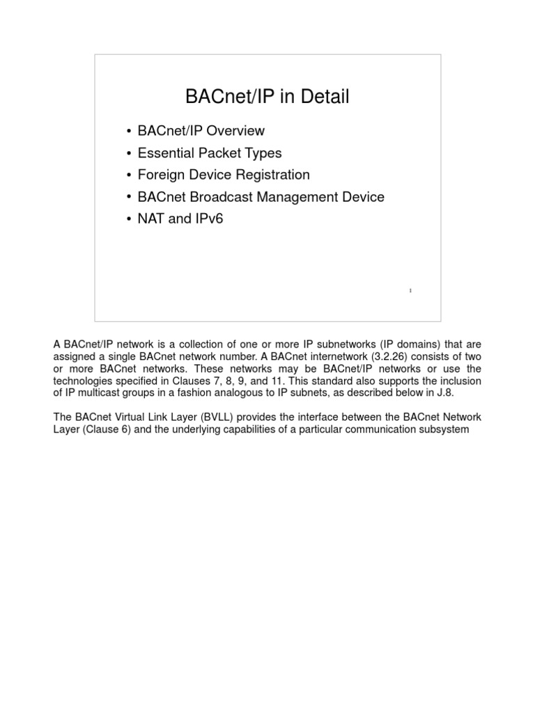 BACnet IP Details | PDF | Ip Address | Computer Network