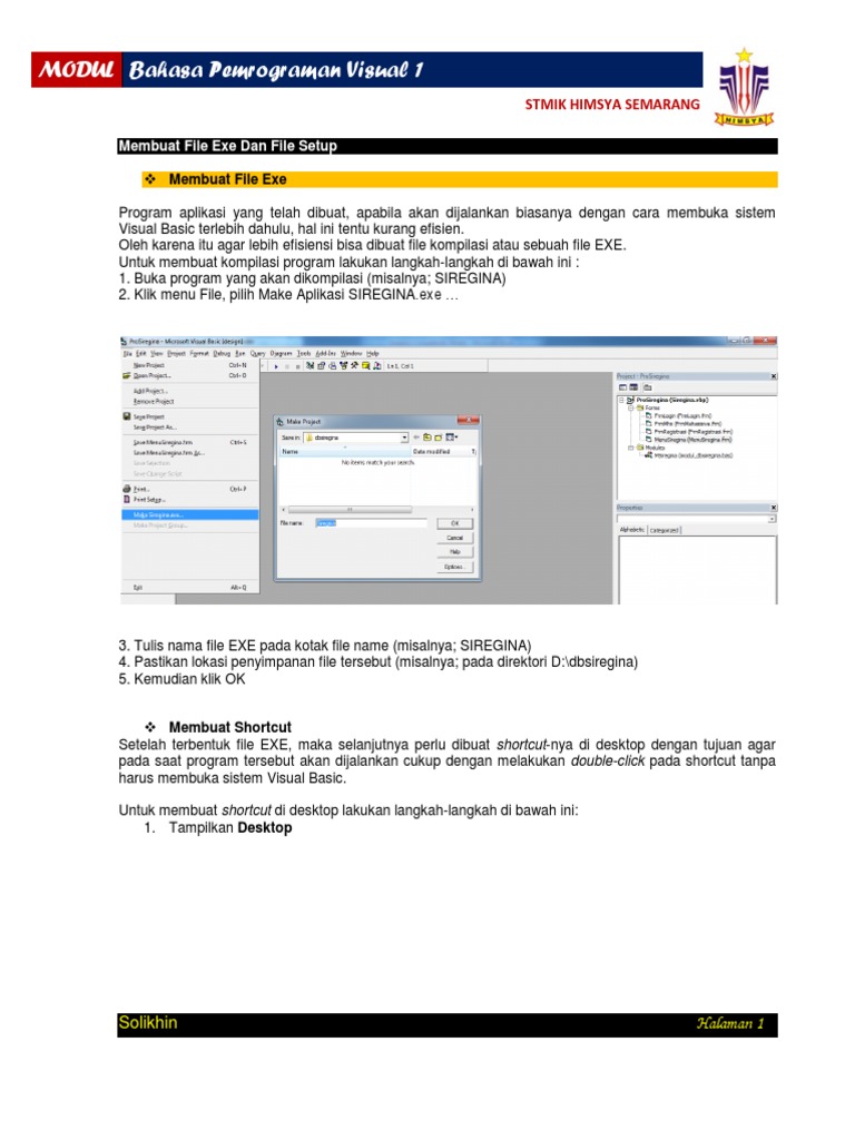 Membuat File Exe & Setup | PDF