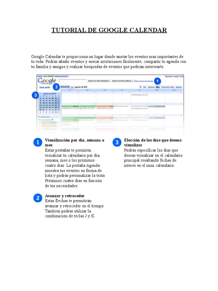 Tutorial de Google Calendar | PDF | Point and Click | Red mundial