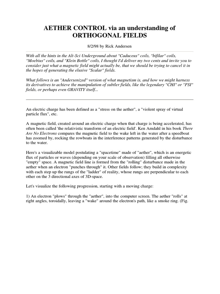 Aether Control and Magnetic Field Dynamics | PDF | Young Adult