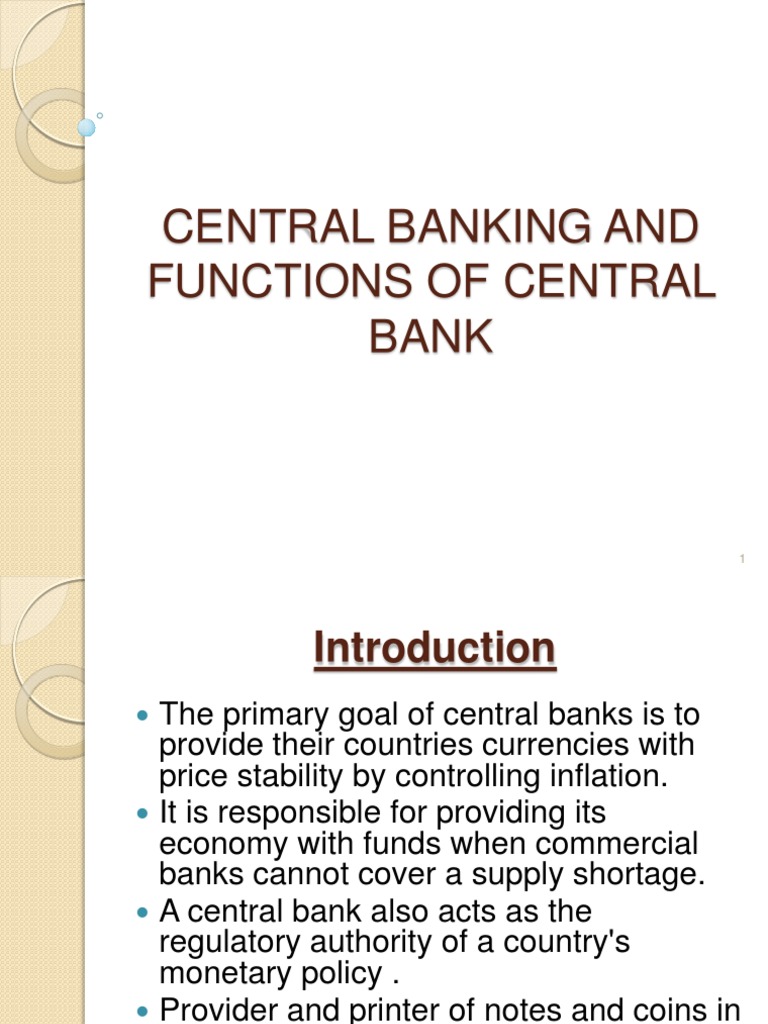 Central Banking and Functions of Central Bank | PDF | Repurchase ...